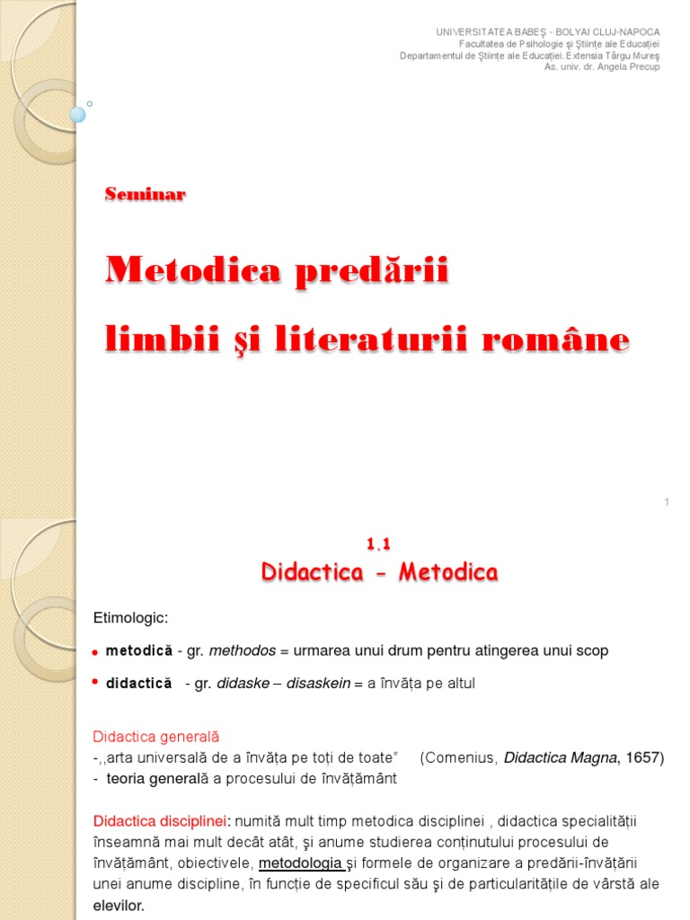 Metodica Predării | PDF