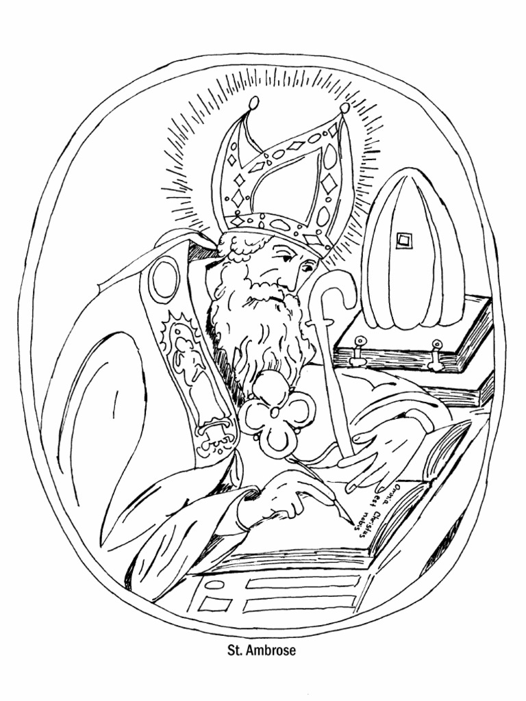 ST Ambrose Coloring Page | PDF
