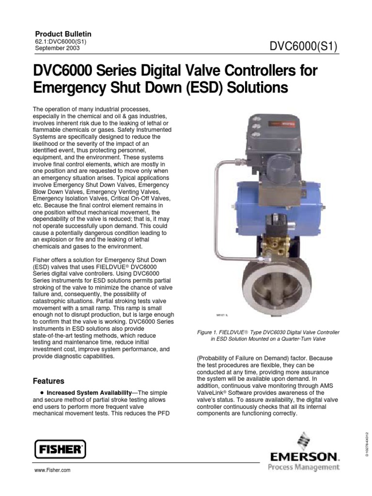 Type Dvc6000 Esd | Valve | Vacuum Tube