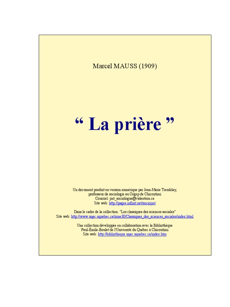 Mauss La Priere PDF | PDF