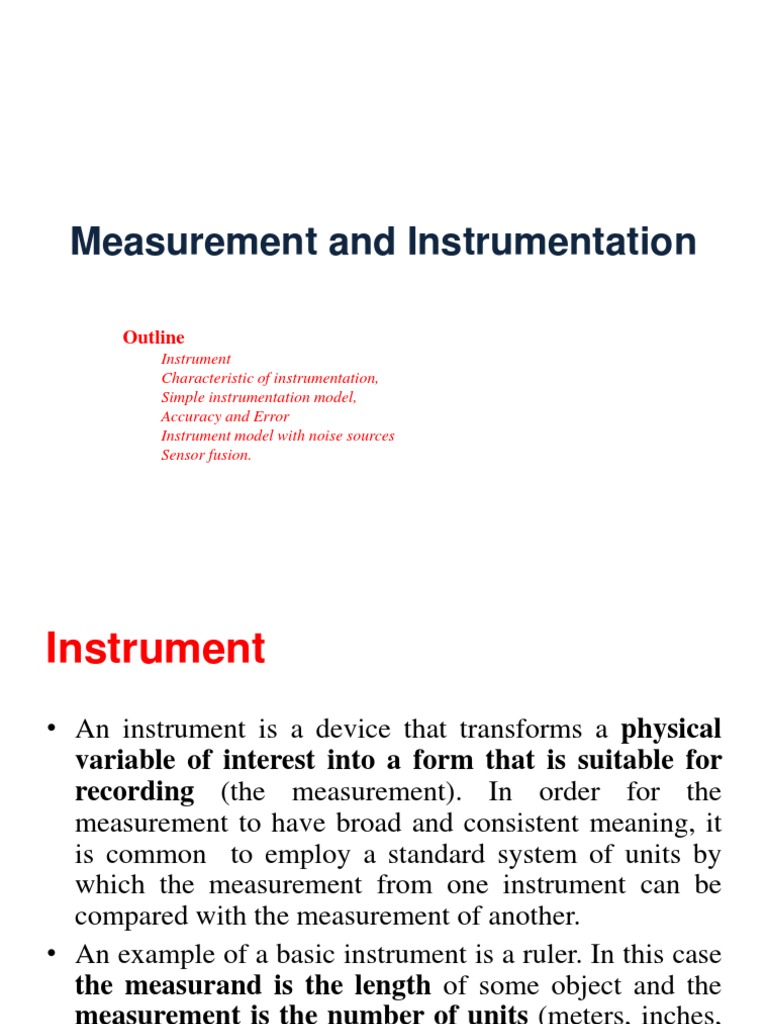 Measurement and Instrumentation: Outline | PDF | Observational Error | Sensor