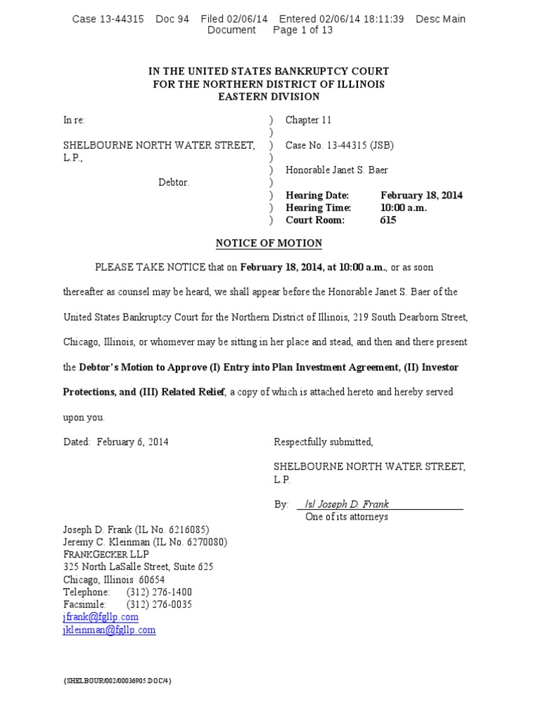 Rank Ecker: (SHELBOUR/002/00036905.DOC/4) | PDF | Bankruptcy In The ...