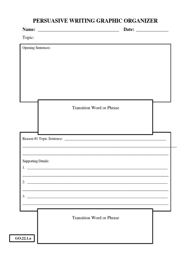 Persuasive Writing Organizer Template | PDF | Argument | Proposition