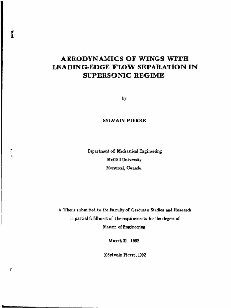 Aerodynamics of Wings With Leadingedge Flow Separation in Supersonic ...
