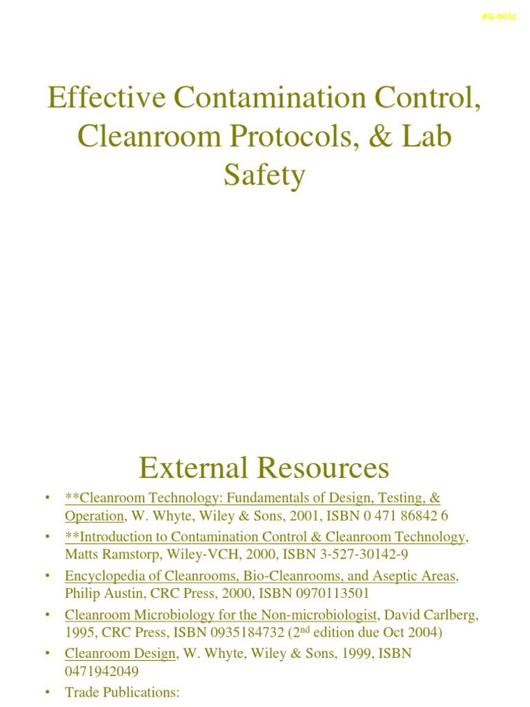 Effective Contamination Control, Cleanroom Protocols, & Lab Safety ...