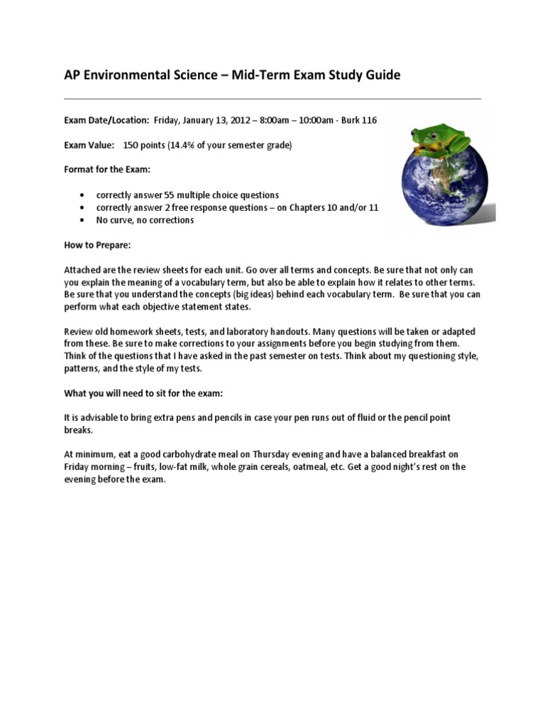 2012 APES Mid-Term Study Guide | PDF | Food Web | Primary Production