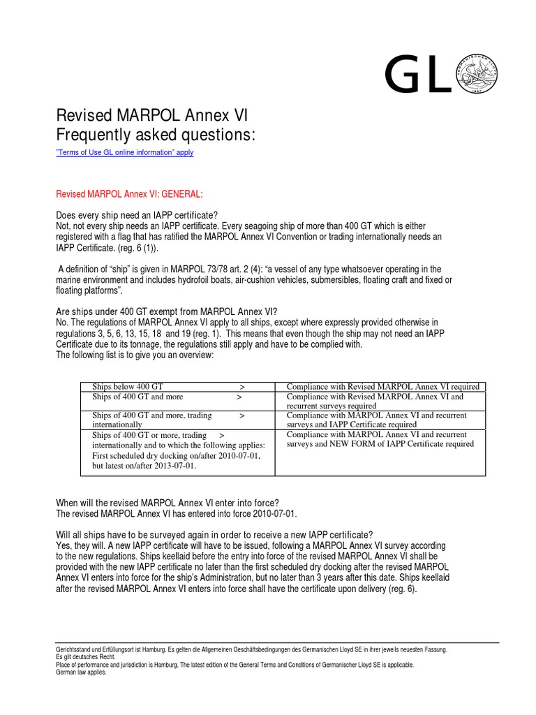 Faq Marpol Annex Vi | Shipping | Transport