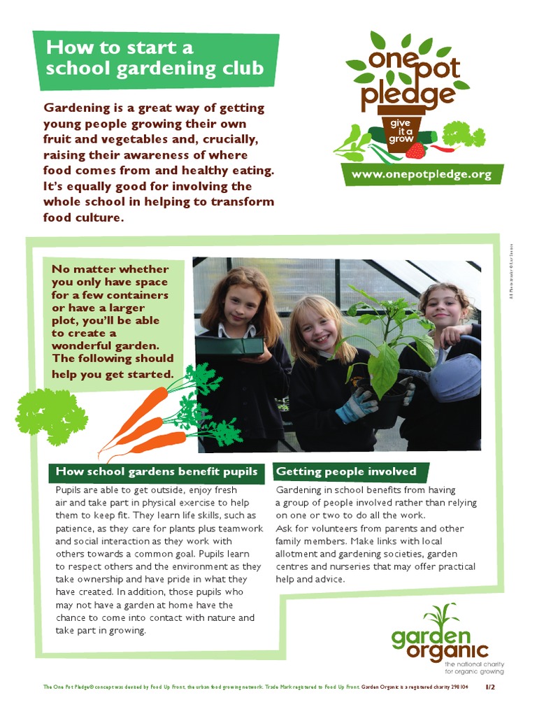 How To Start A School Gardening Club - Teacher + Student Guide | PDF ...