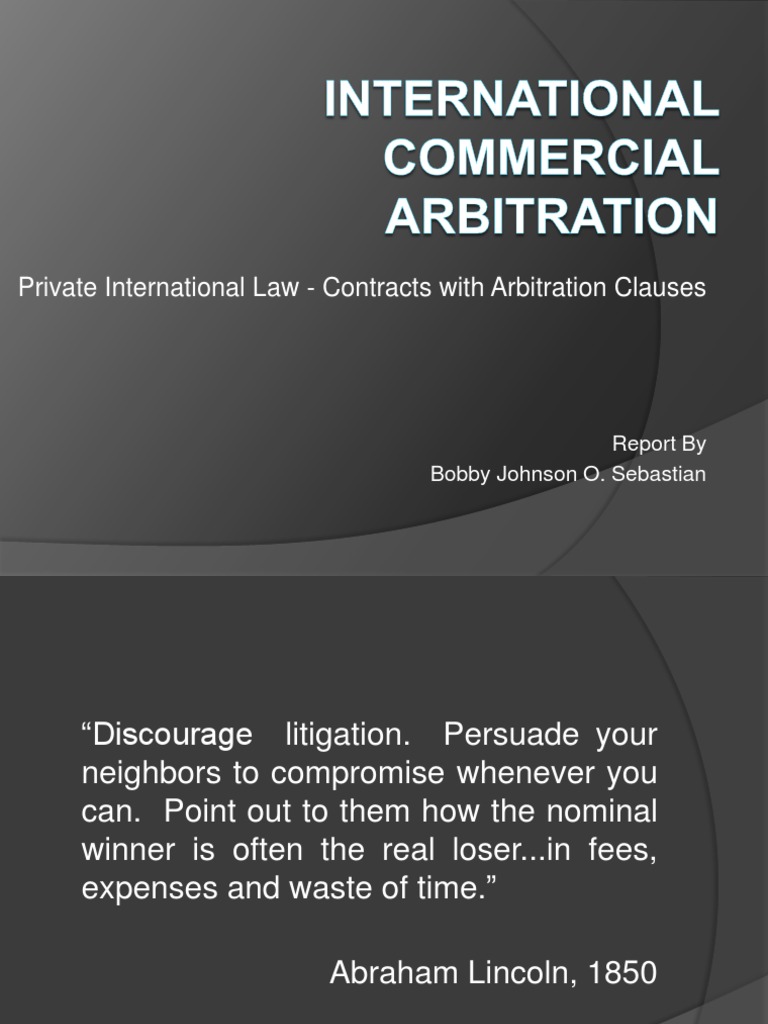 International Commercial Arbitration Overview | PDF | Arbitration ...