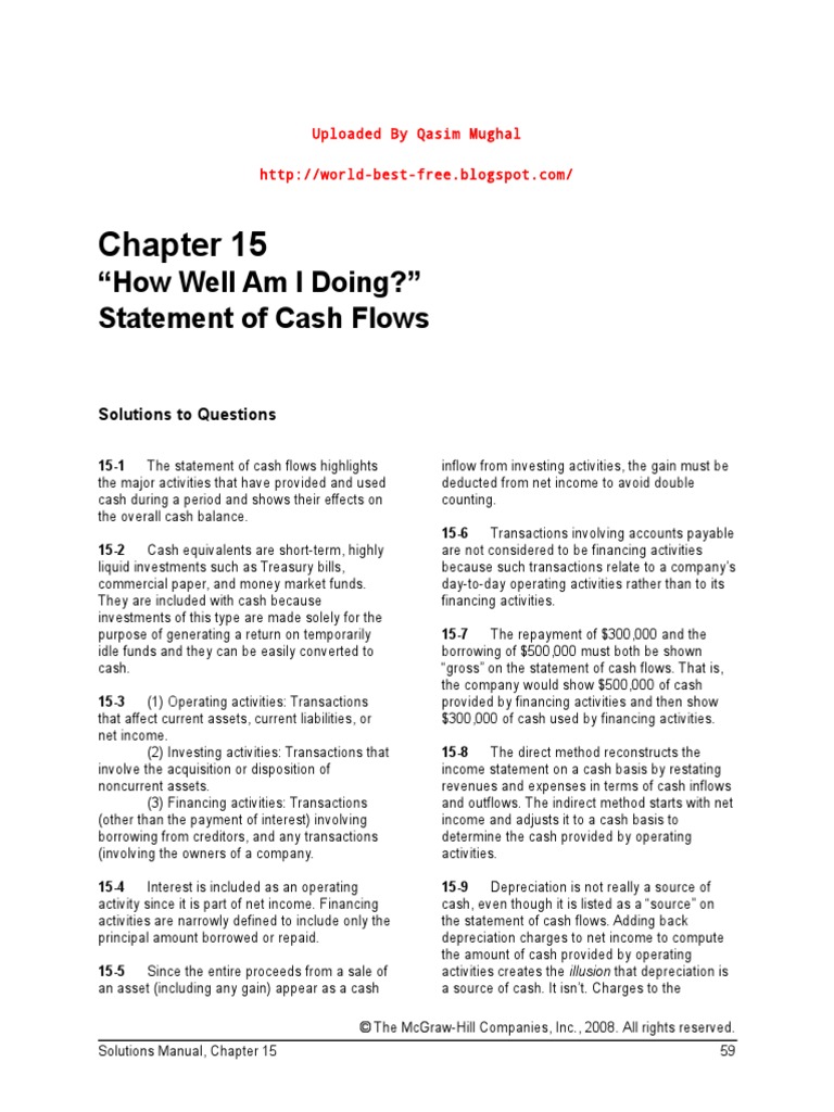 Chapter 15 | PDF | Cash Flow Statement | Deferral