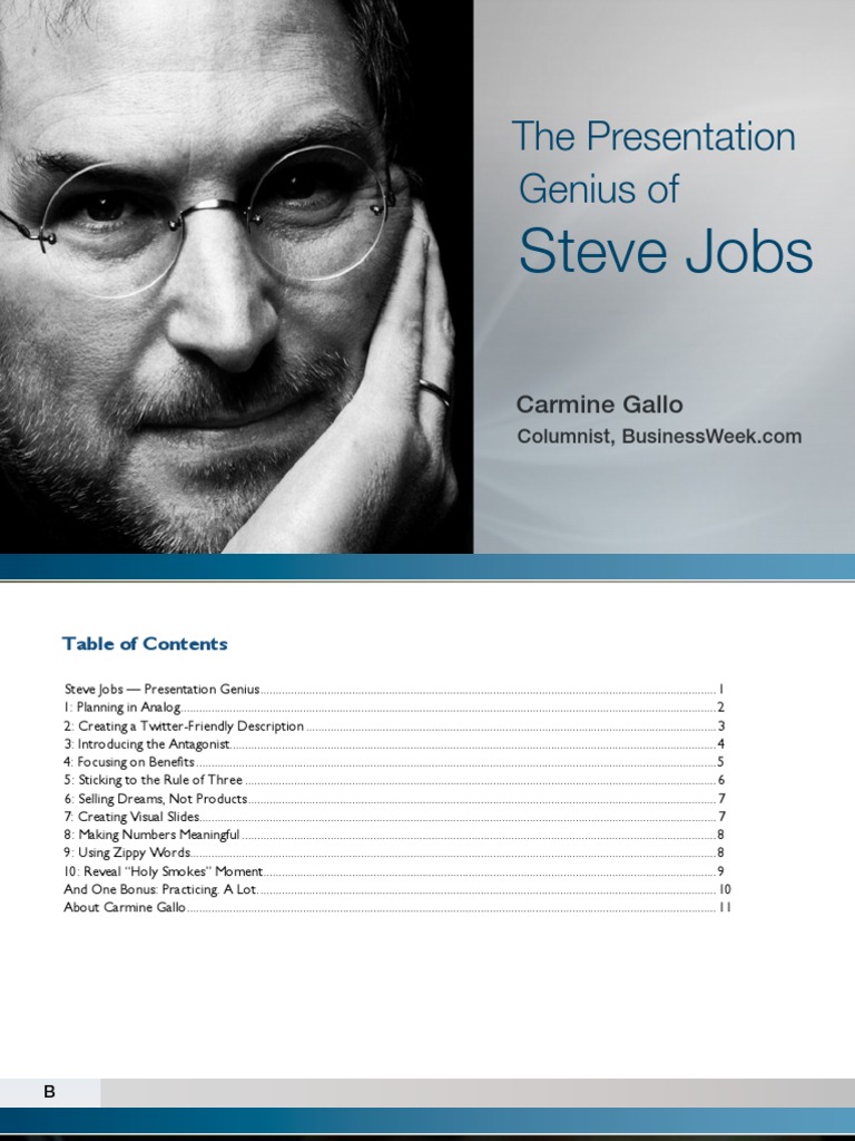 The Presentation Genius of Steve Jobs Carmine Gallo Business Week | PDF ...