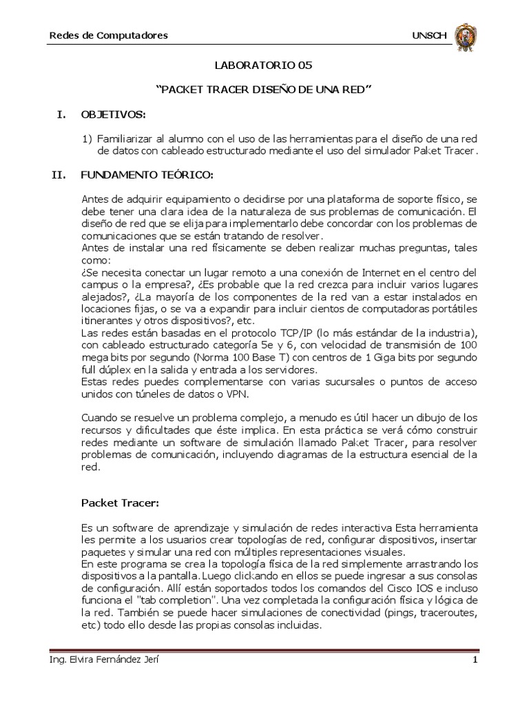 Packet Tracer Diseño de Una Red | PDF | Estándares de internet | Red de computadoras