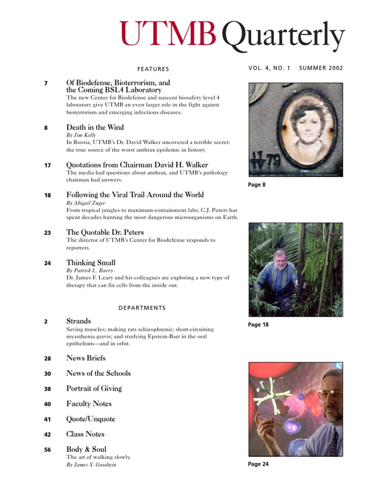 UTMB Quarterly Summer 2002 | PDF | Phencyclidine | Schizophrenia