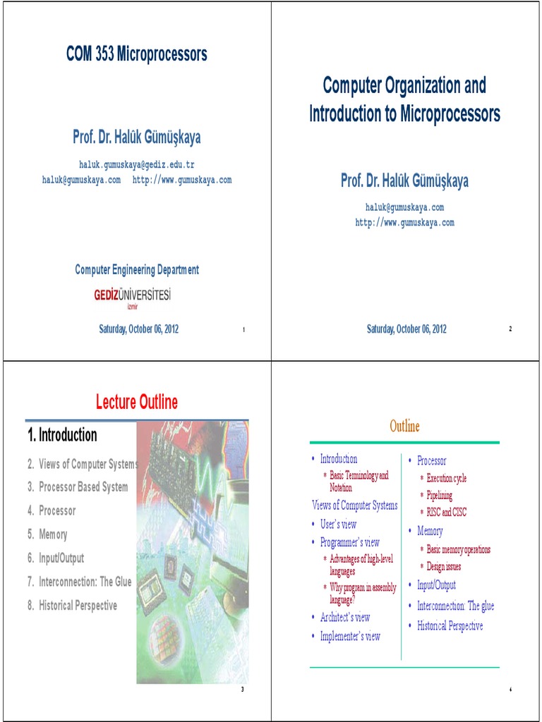 Mp1-Introduction To Microprocessors | PDF | Central Processing Unit | Input/Output