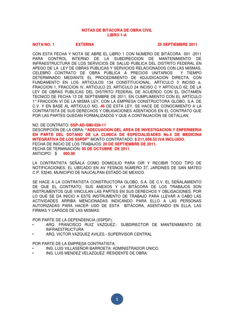 2.-Bitácora Obra Civil