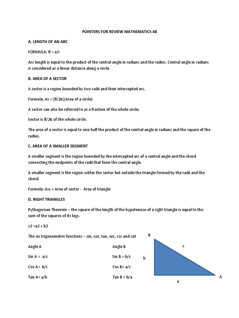 Pointers For Review Mathematics 4b | PDF