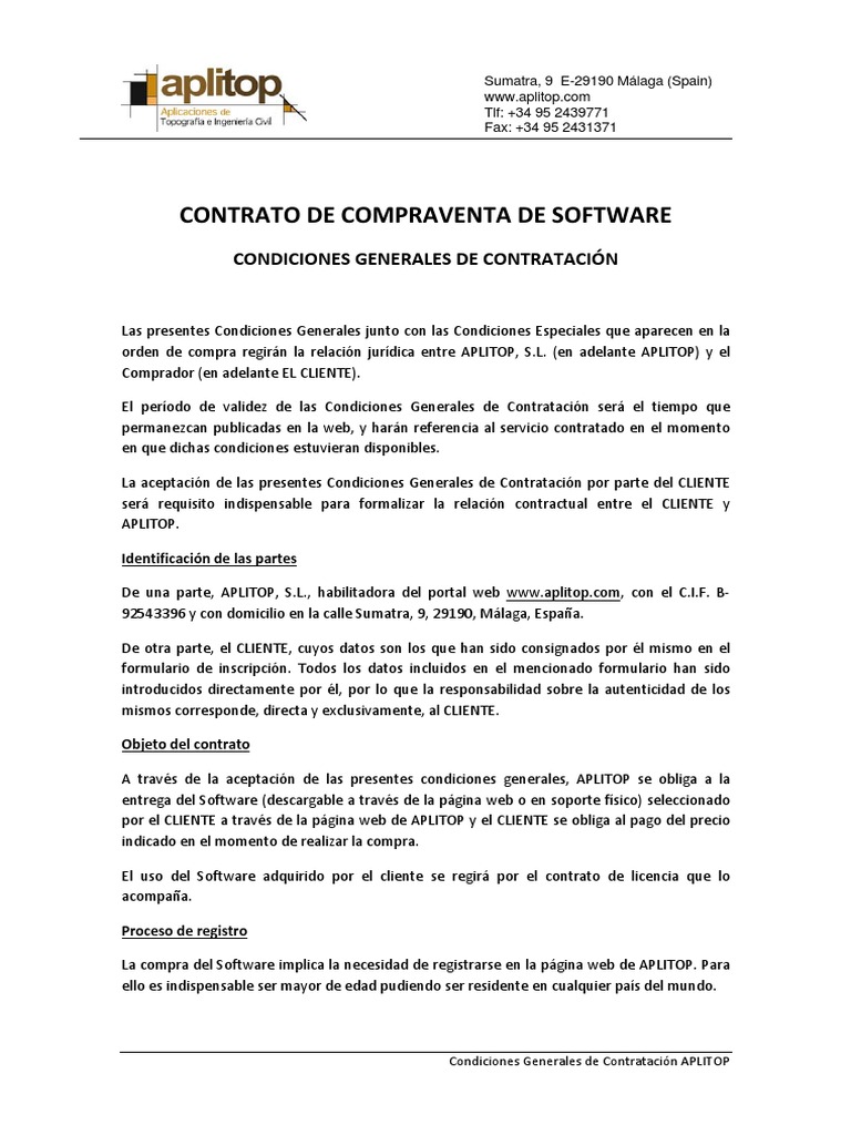 Contrato Software | Descargar gratis PDF | Tarjeta de débito | Calidad ...