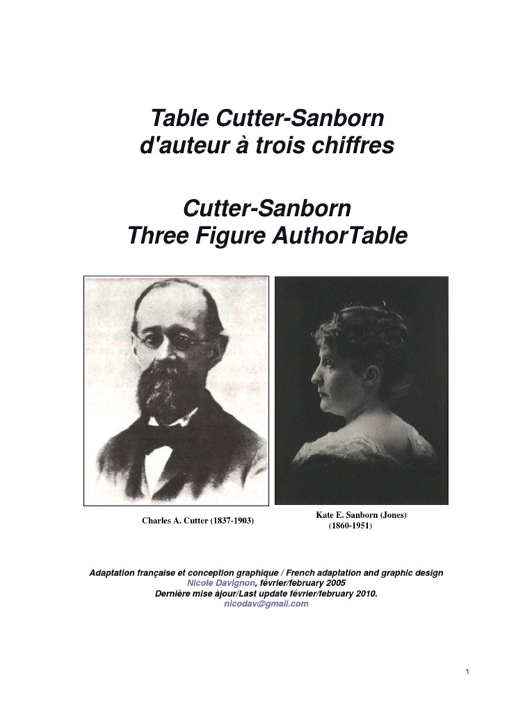 Table Cutter-Sanborn à trois chiffres | PDF