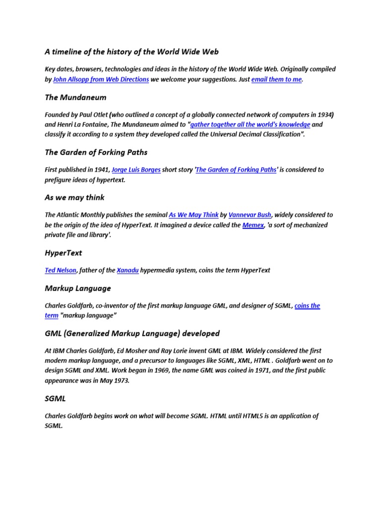 A timeline of the history of the World Wide Web.docx | World Wide Web ...