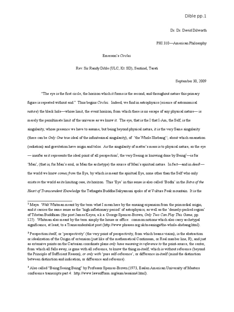 Emerson's Circles | PDF | Universe | Metaphysics