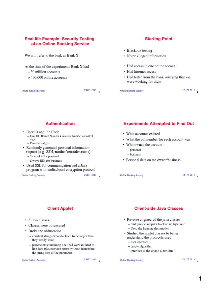 Real-Life Example: Security Testing of An Online Banking Service ...