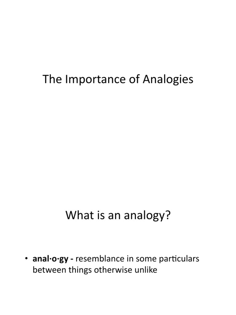 The Importance of Analogies | PDF