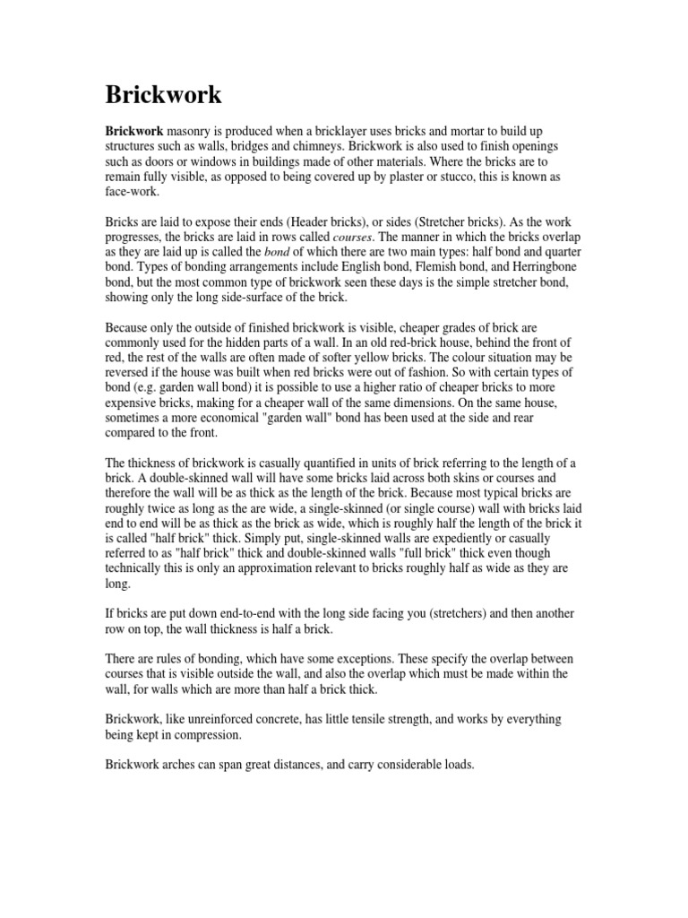 Brickwork Text | PDF | Brick | Art Media