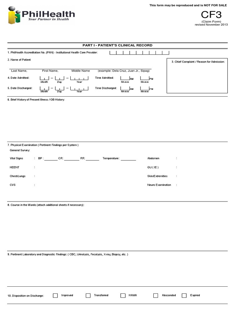 PhilHealth Circular No. 0035, s.2013 Annex11 PhilHealthClaimForm3 ...