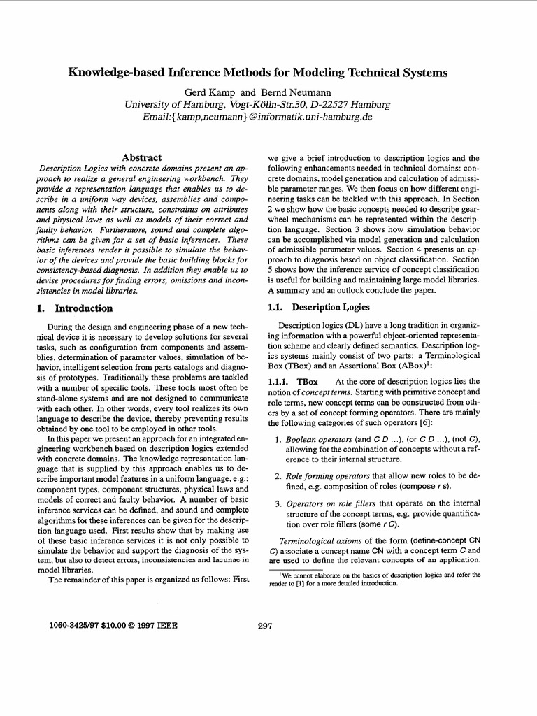 Knowledge-Based Inference Methods For Modeling Technical Systems | PDF ...