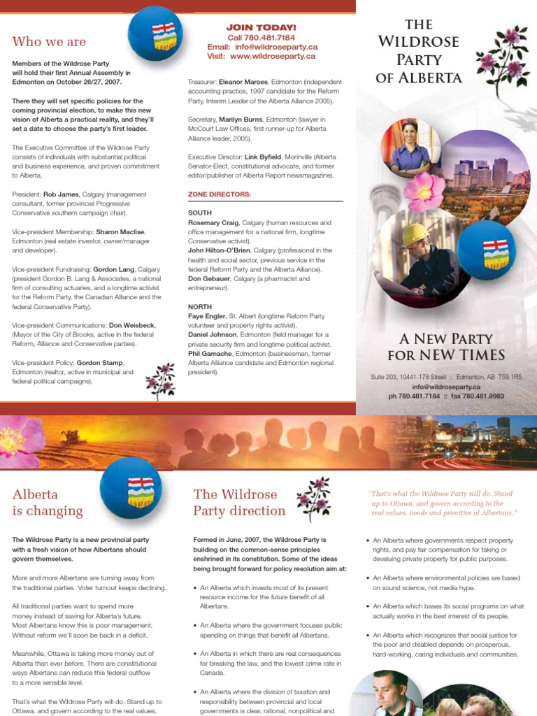 Wildrose Party of Alberta Overview | PDF | Alberta | Public Sphere