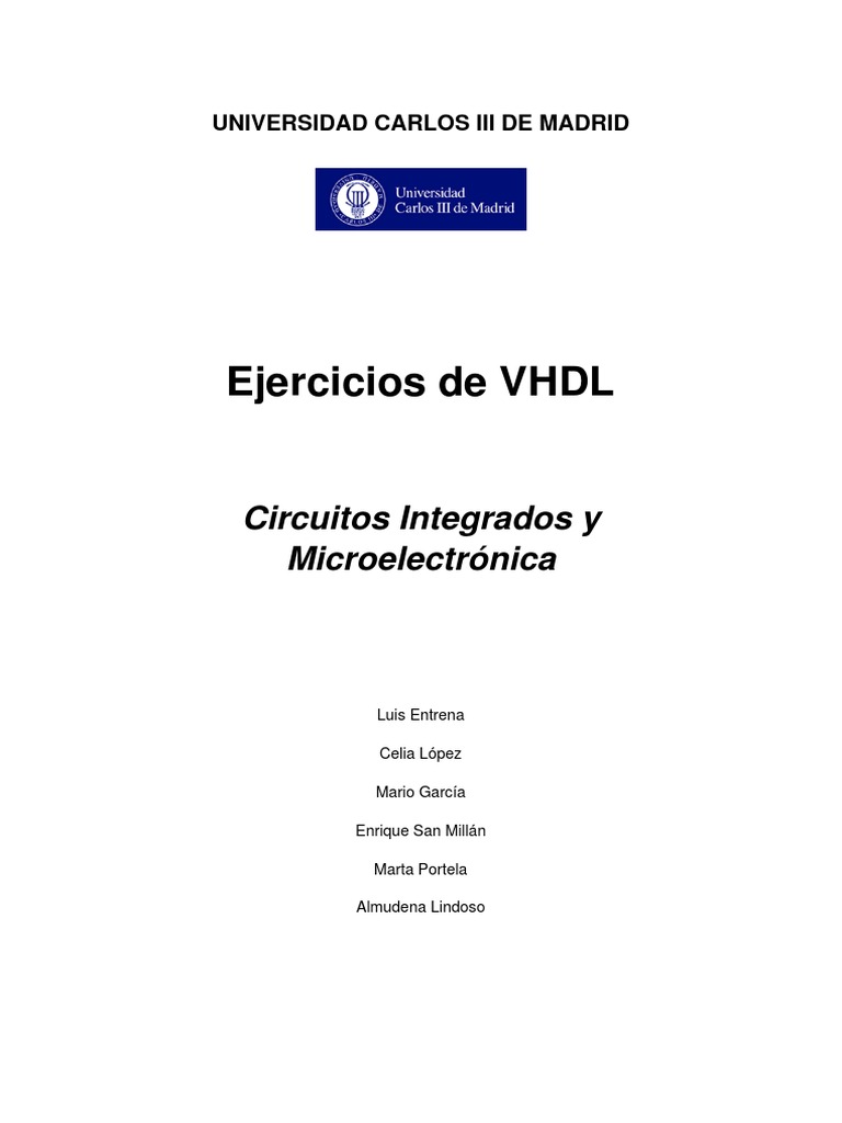 Ejercicios de VHDL | PDF | Vhdl | Electrónica