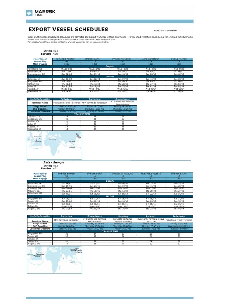 Sailing Schedule - Export NLA Week 5-9 | PDF | Merchant Navy | Shipping ...
