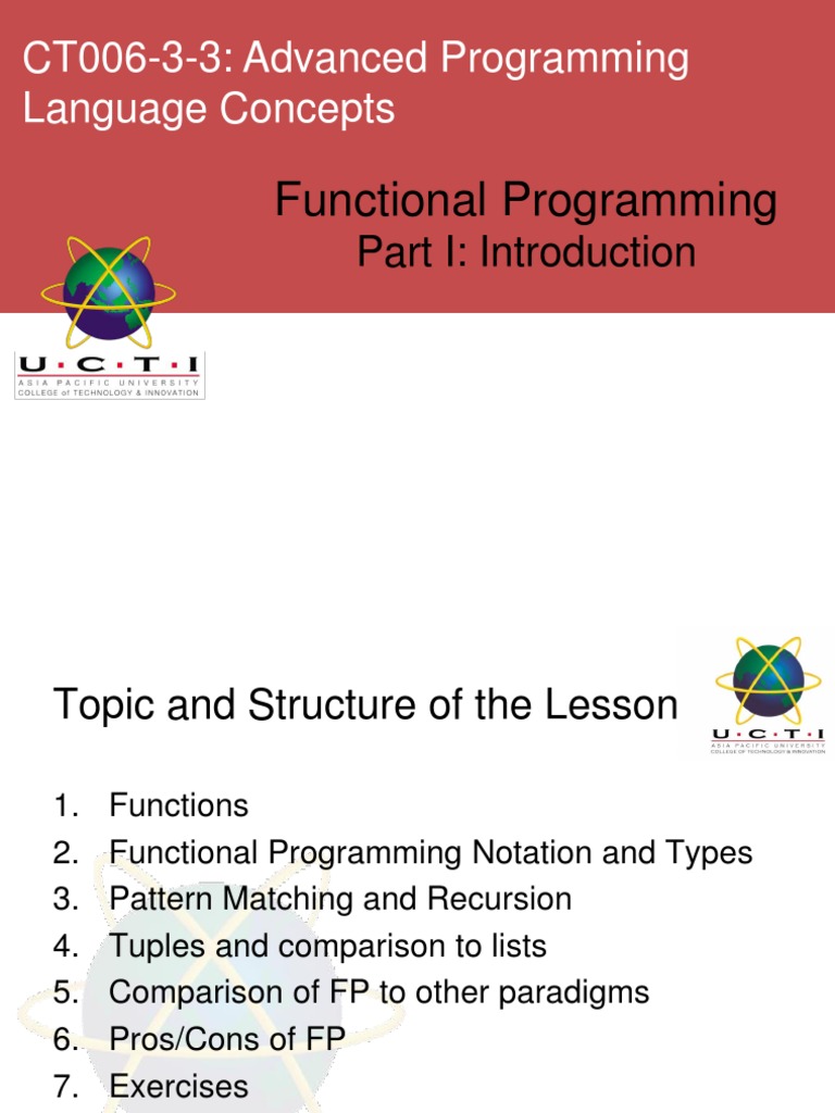 CT006!3!3 ADPLC 02 FunctionalProgramming Part 1 | PDF | Functional Programming | Parameter ...