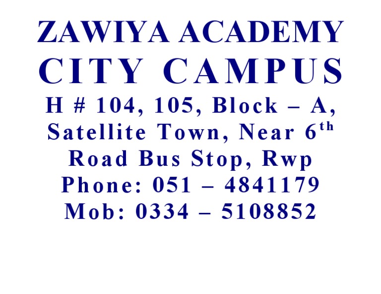 Zawiya Academy City Campus Info | PDF