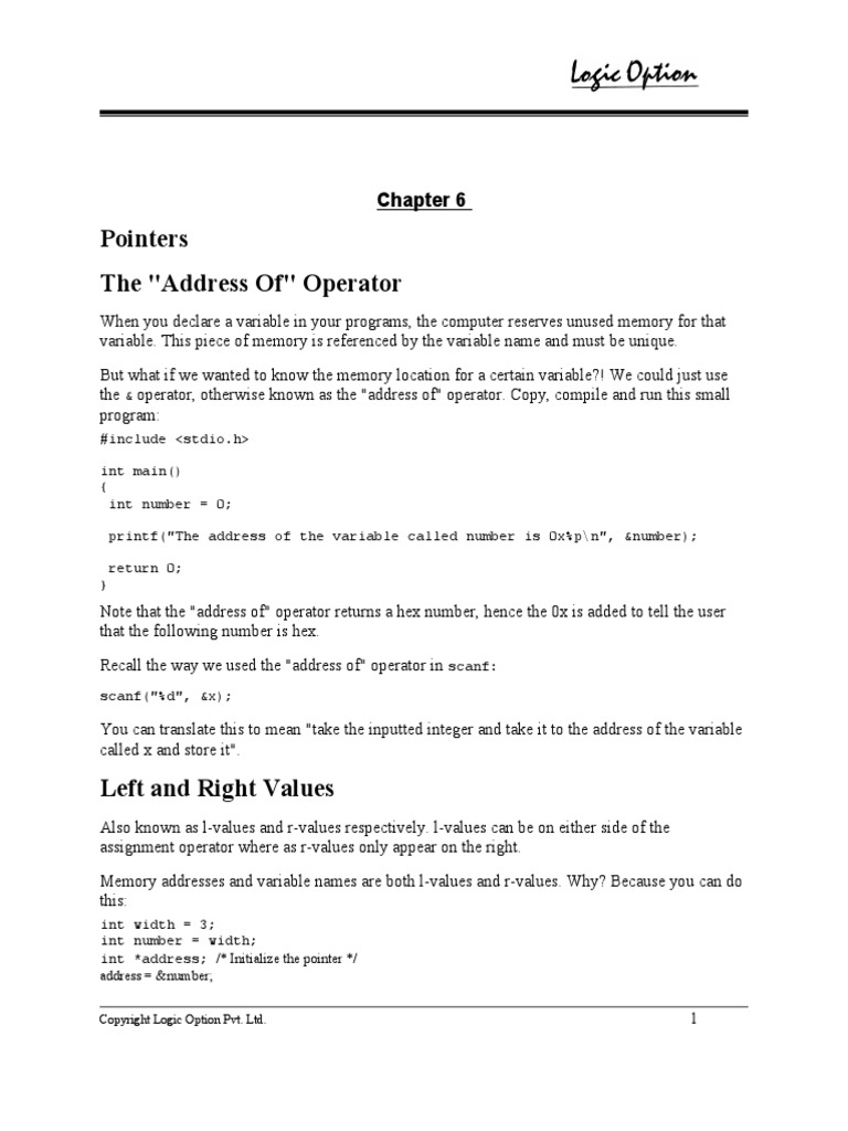 Chapter 6 New Pdf Pointer Computer Programming Integer
