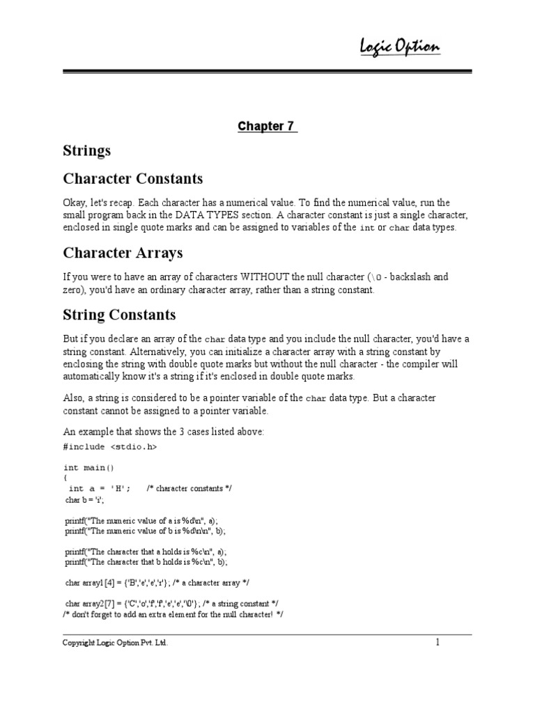 Chapter 7 New Pdf String Computer Science Pointer Computer Programming
