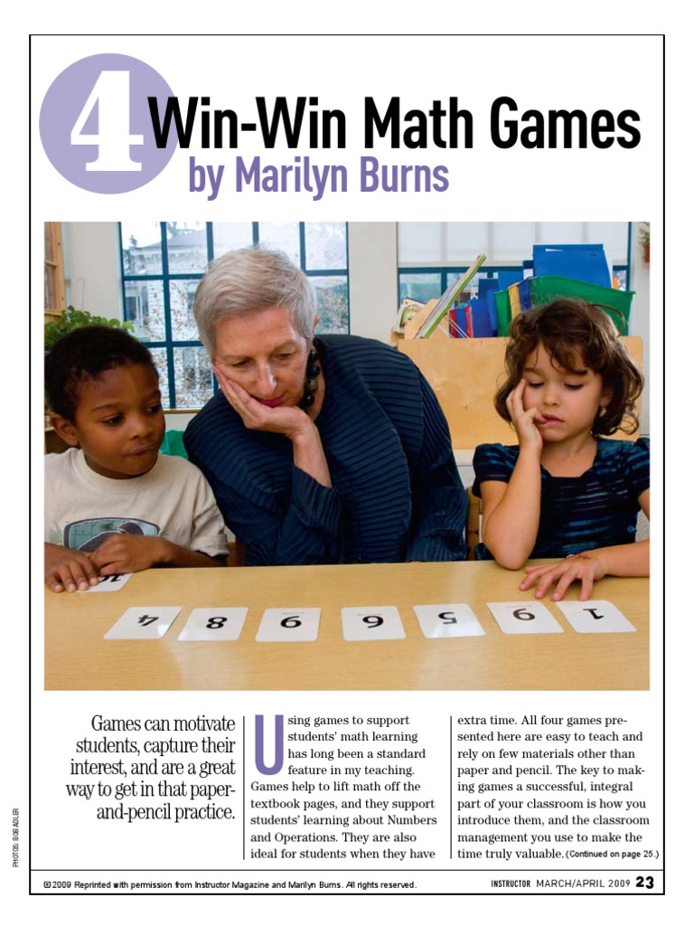 Math Games | PDF | Multiplication | Teaching Mathematics