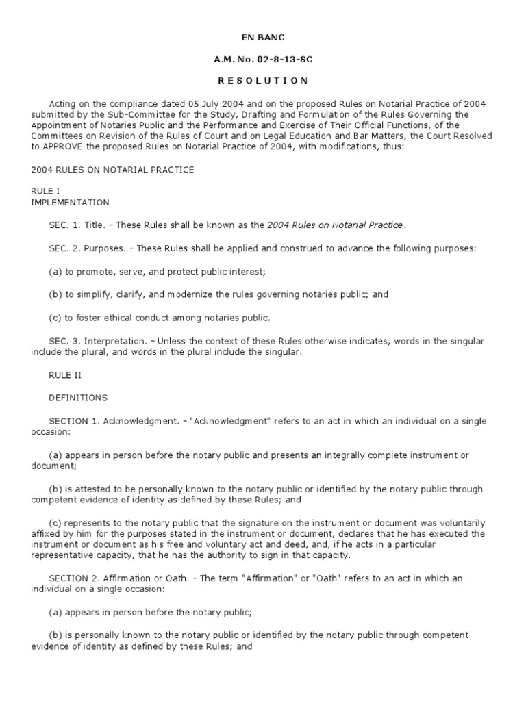 2004 Notarial Practice Rules Approved | PDF | Seal (Emblem) | Notary Public