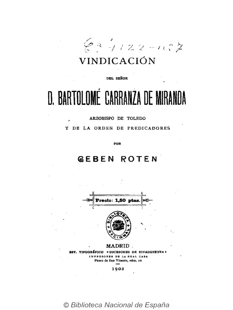 Carranza de Miranda - Melchor Cano.m-Pelayo | PDF | Inquisición española | Papa