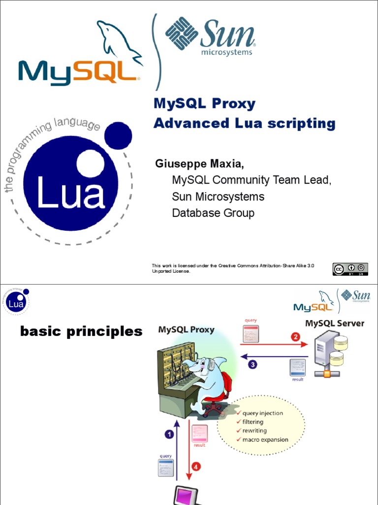Advanced Lua Scripting Mysql Proxy Pdf Proxy Server My Sql