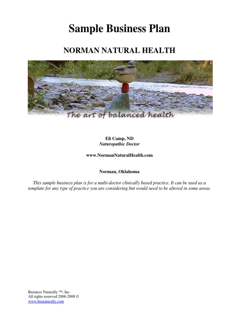 Sample Business Plan | PDF | Naturopathy | Chiropractic