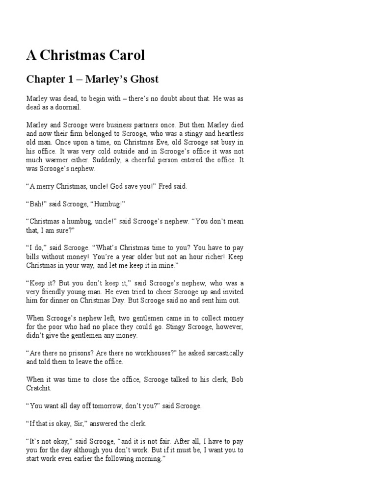 A Christmas Carol - Chapter1 | PDF | Ebenezer Scrooge | A Christmas Carol
