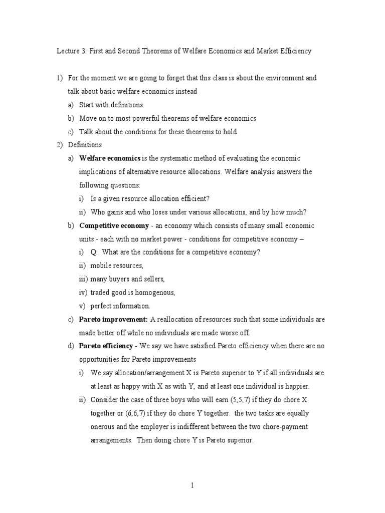 Fundamental Theorem of Welfare Economics | Download Free PDF | Welfare ...
