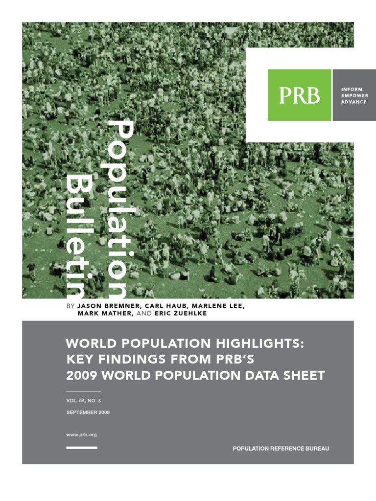 World Population Highlights: Key Findings From PRB'S 2009 World Population Data Sheet | PDF ...