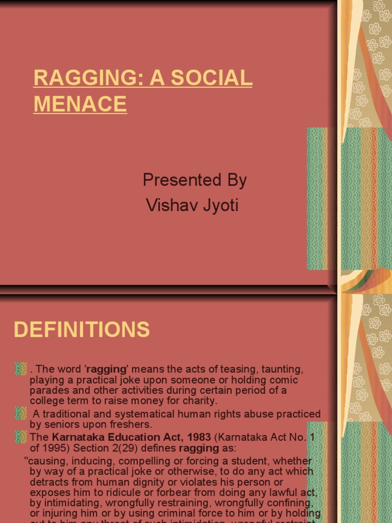 Ragging: A Social Menace | PDF | Social Institutions | Social Science