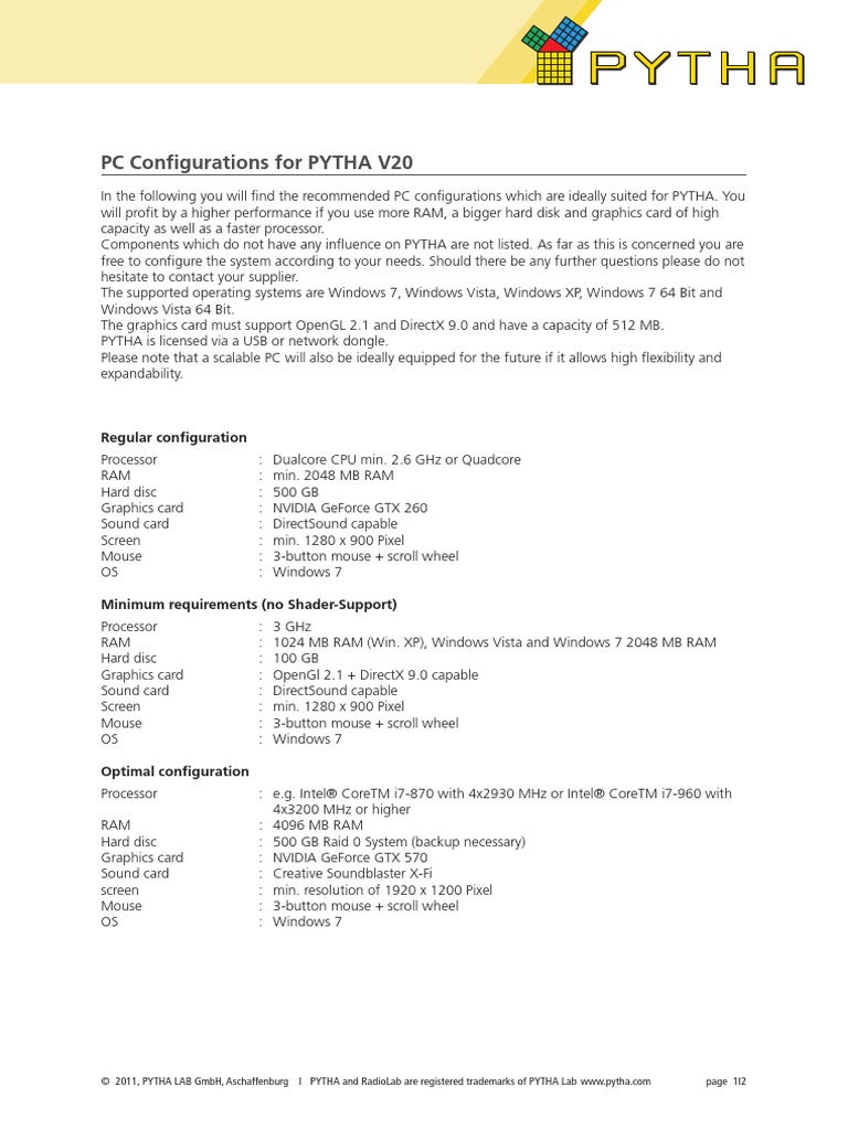 Pytha PC Konfig V20.En | PDF | Windows Vista | Microsoft Windows