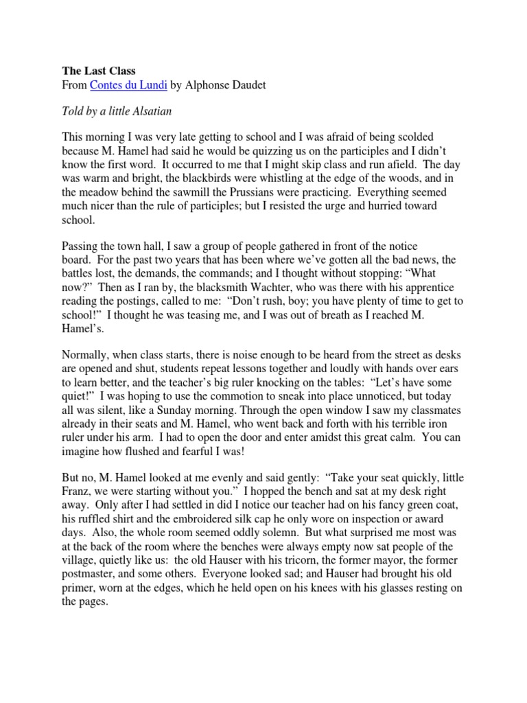 The Last Class For French | PDF