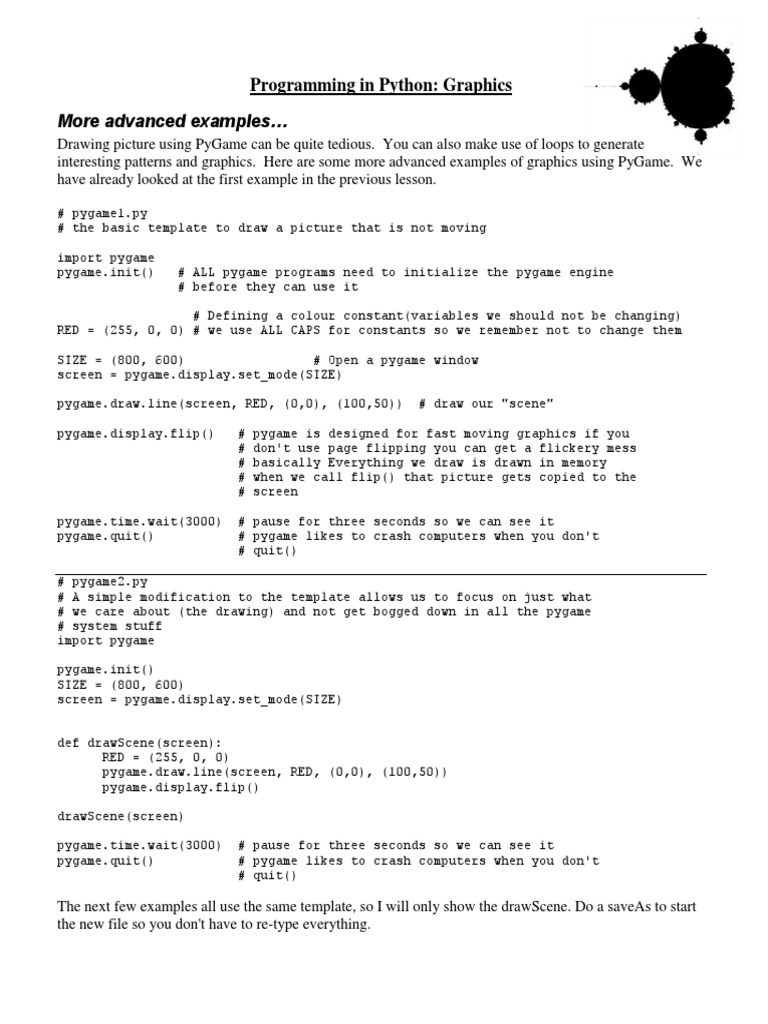 2 More PyGame | PDF | Graphics | 2 D Computer Graphics