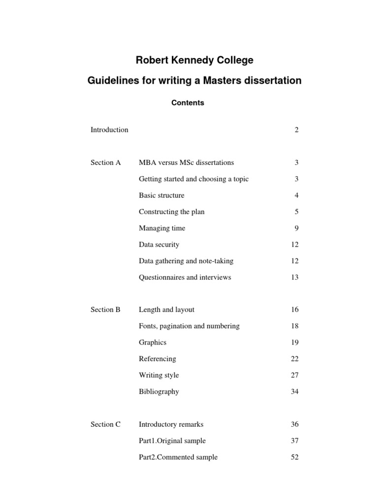 Dissertation Guidelines | PDF | Thesis | Questionnaire