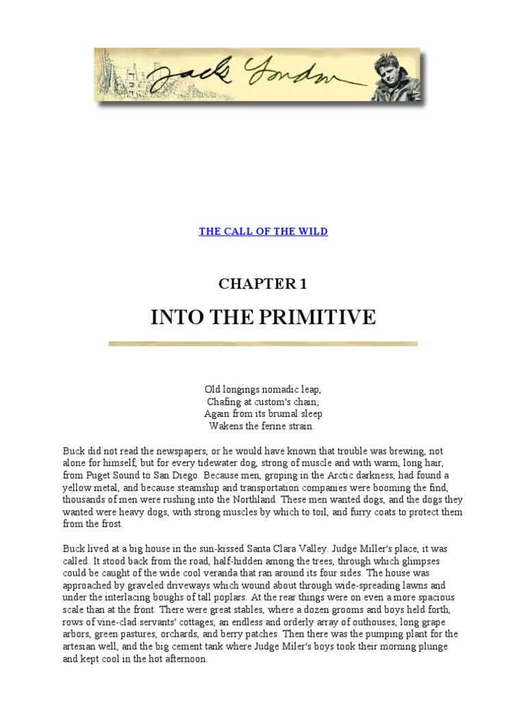Jack London Call Of The Wild Pdf The Call Of The Wild Nature